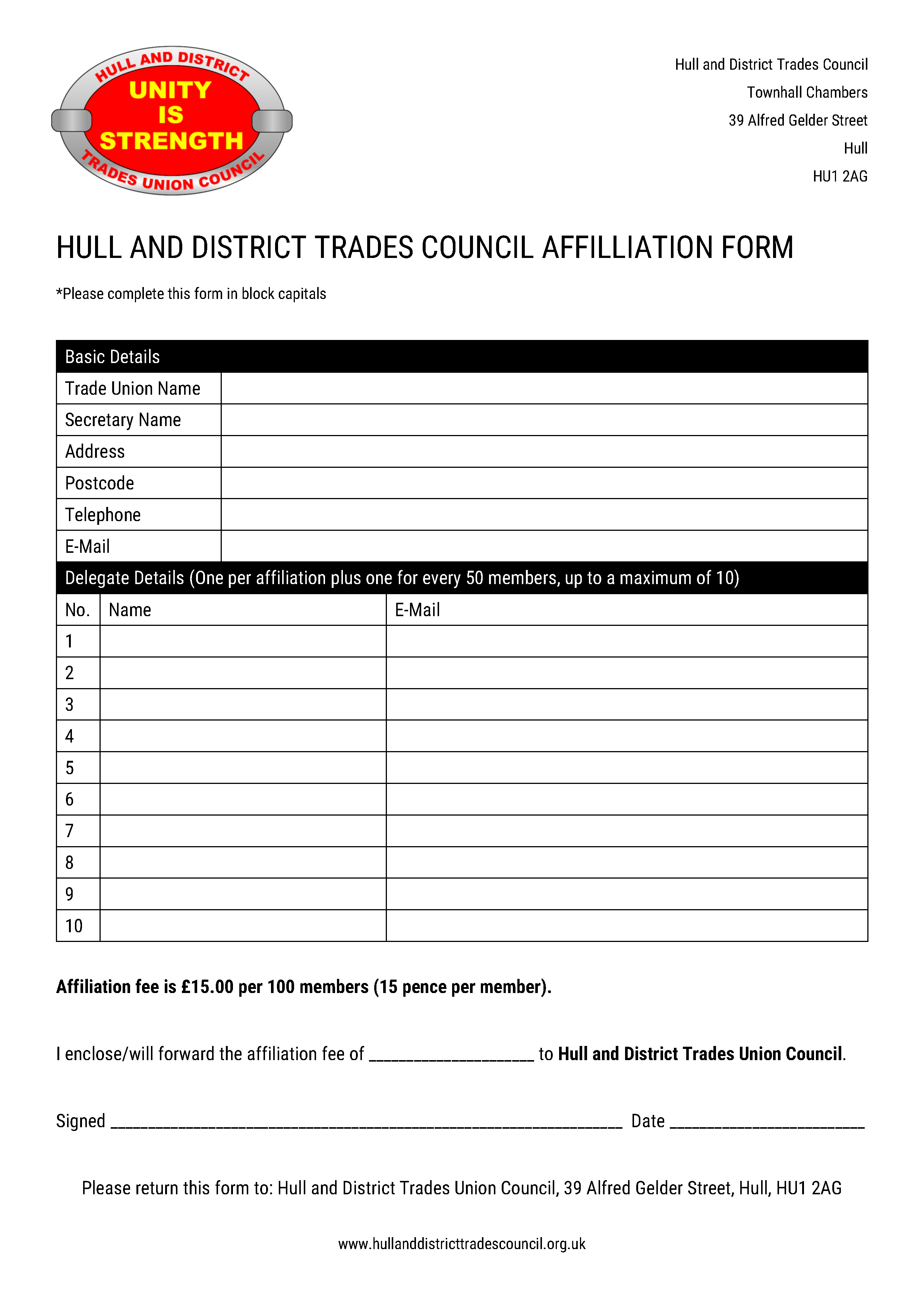Hull and District Trades Council - Hull and District Trades Council